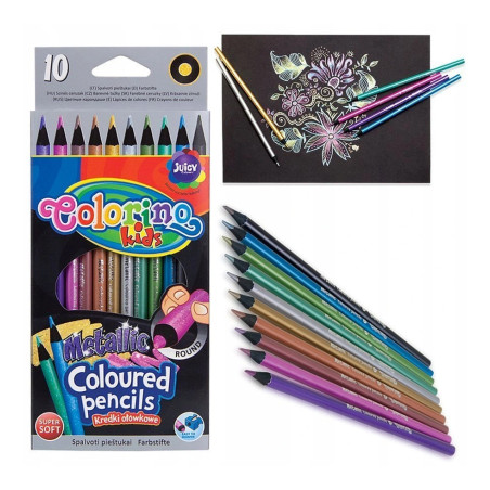 Colour pencils Colorino Kids Metallick 10 glossy colours
